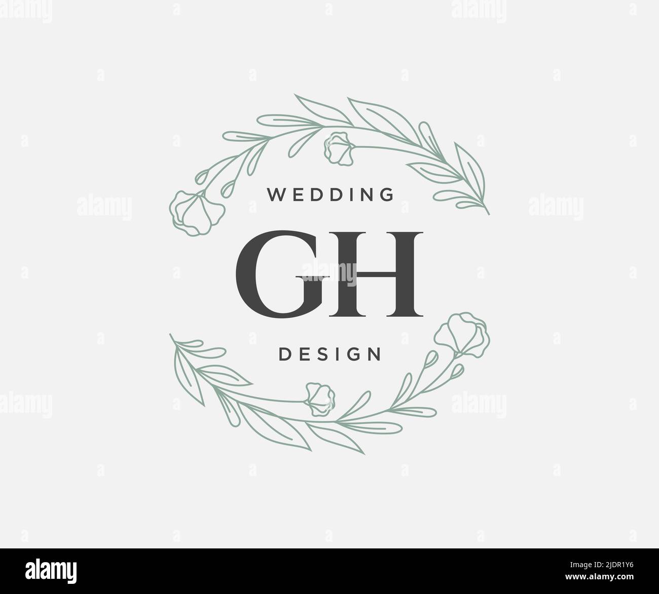 GH Initials letter Wedding monogram logos collection, hand drawn modern ...