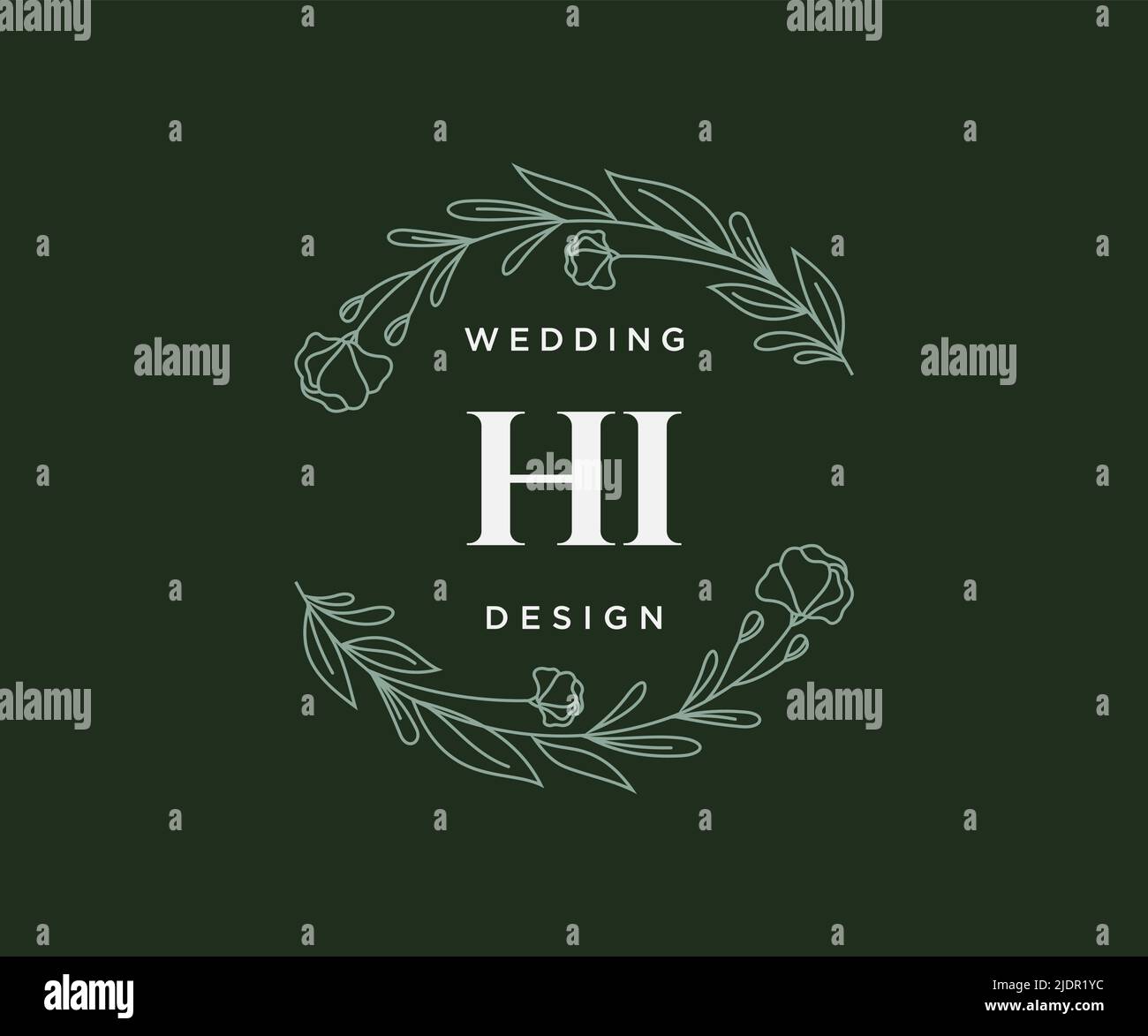 HI Initials letter Wedding monogram logos collection, hand drawn modern ...