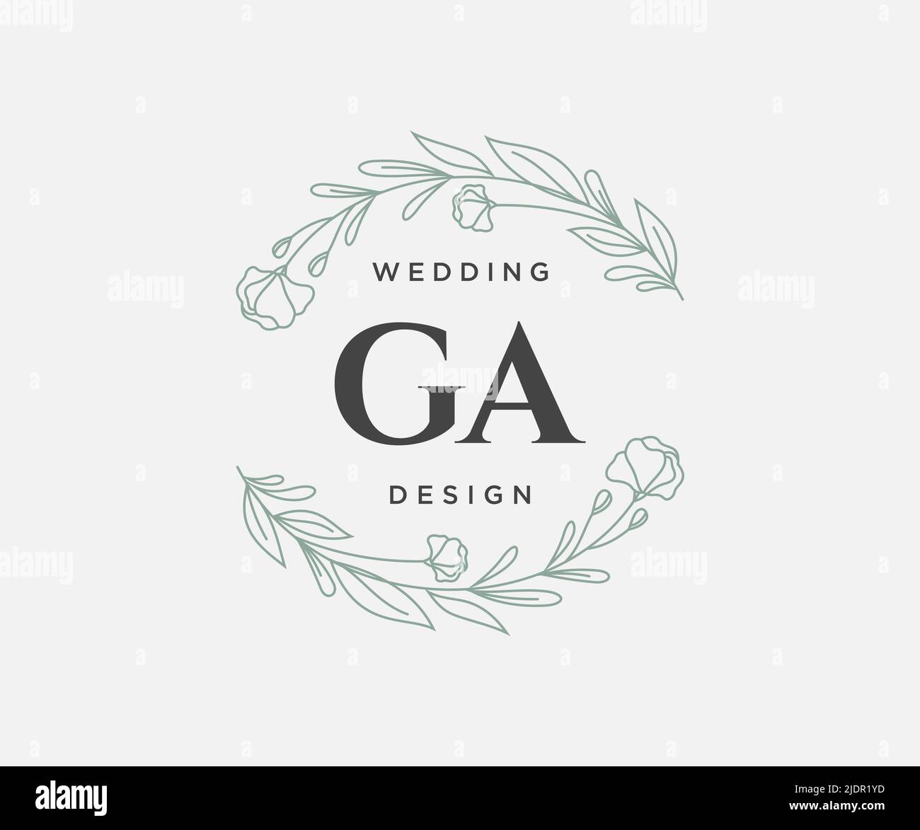 GA Initials letter Wedding monogram logos collection, hand drawn modern ...