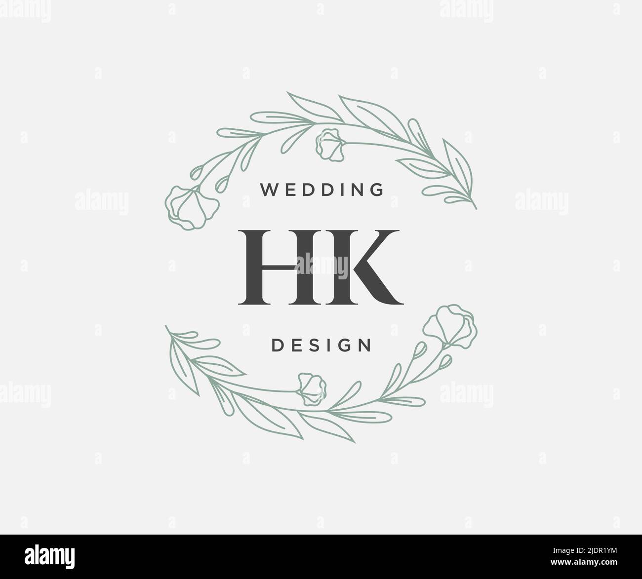 HK Initials letter Wedding monogram logos collection, hand drawn modern ...