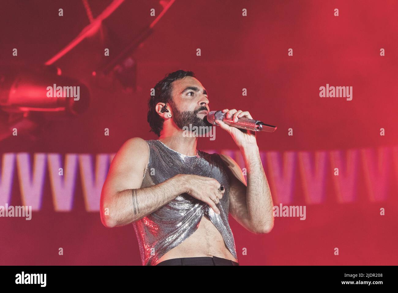 Rome, Italy. 22nd June, 2022. The Italian singer Marco Mengoni performs ...
