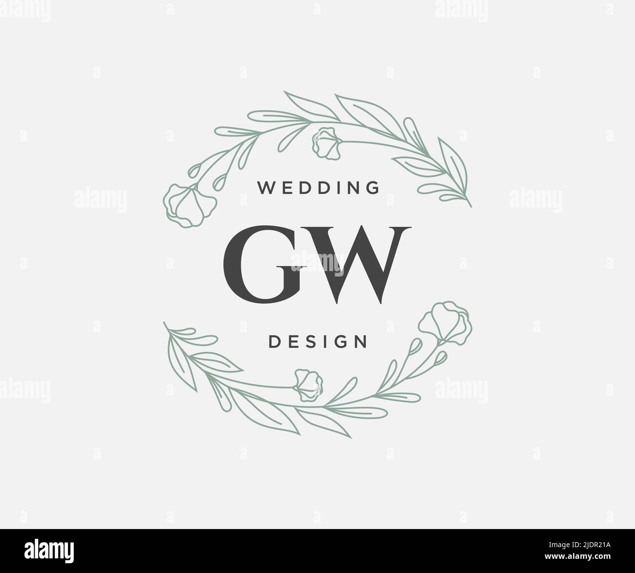 GW Initials letter Wedding monogram logos collection, hand drawn modern ...