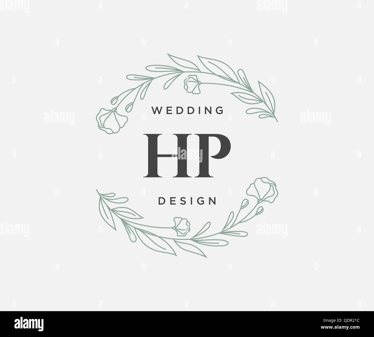 HP Initials letter Wedding monogram logos collection, hand drawn modern ...