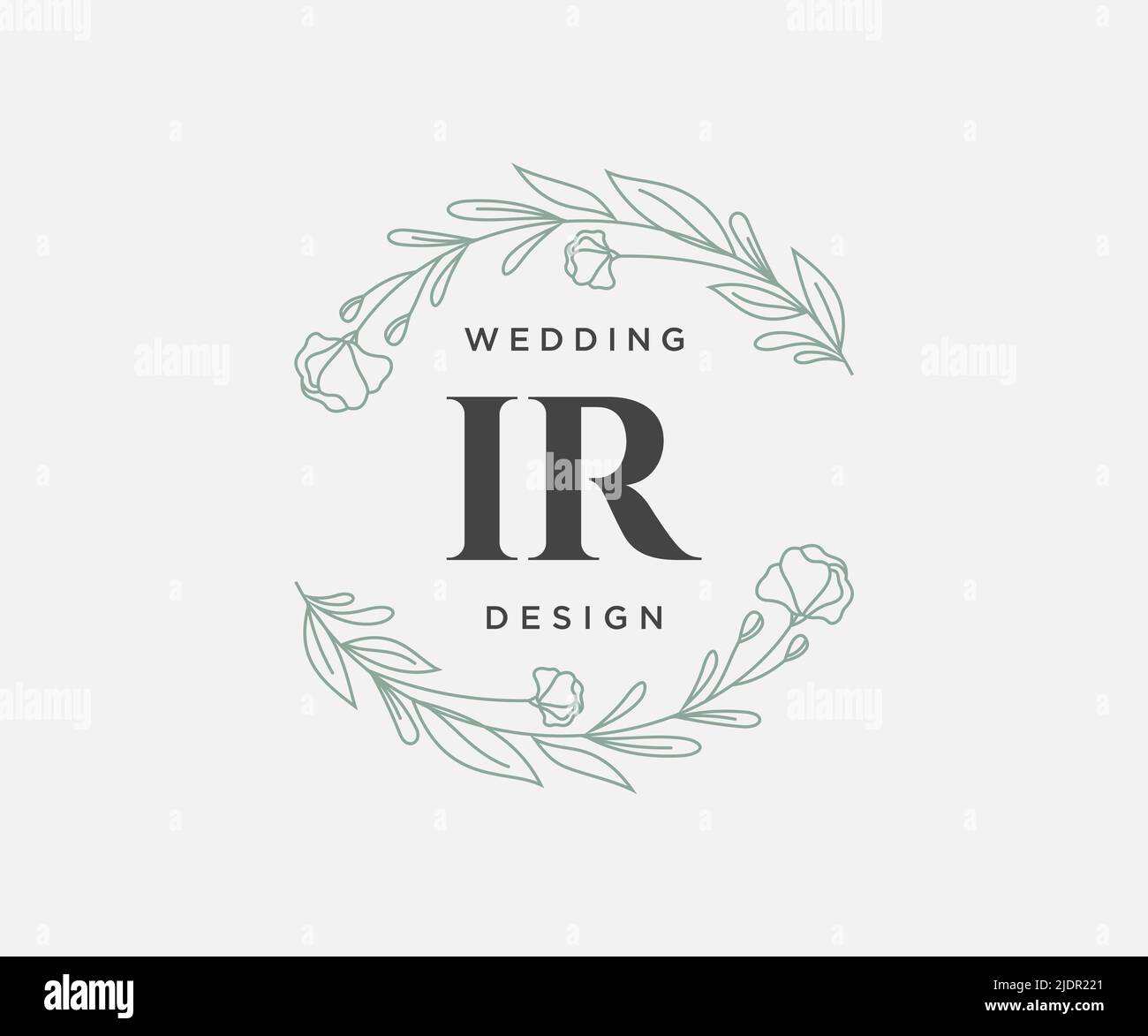 IR Initials letter Wedding monogram logos collection, hand drawn modern ...