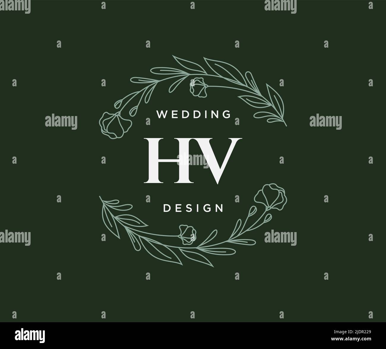 HV Initials letter Wedding monogram logos collection, hand drawn modern ...