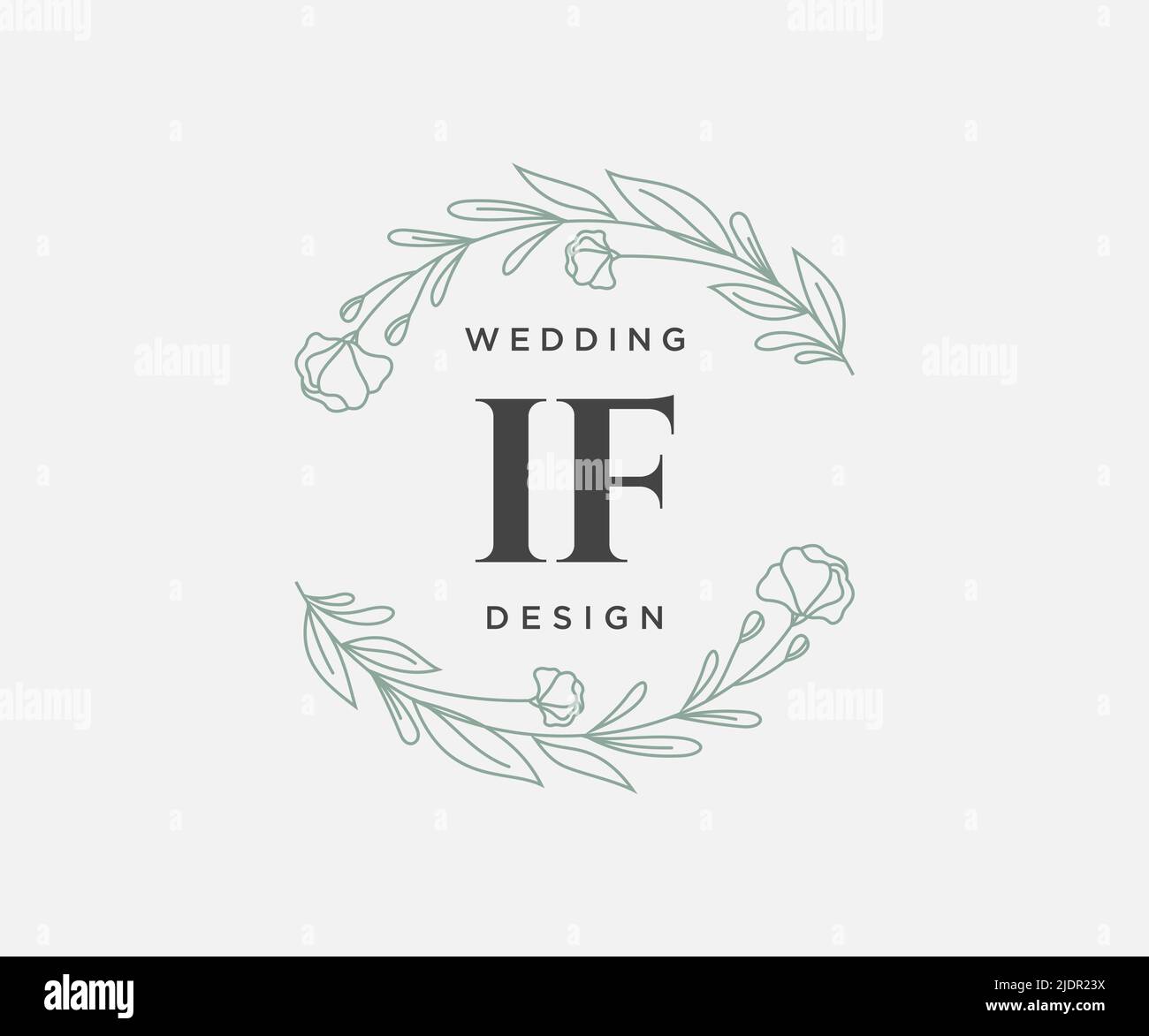 IF Initials letter Wedding monogram logos collection, hand drawn modern ...