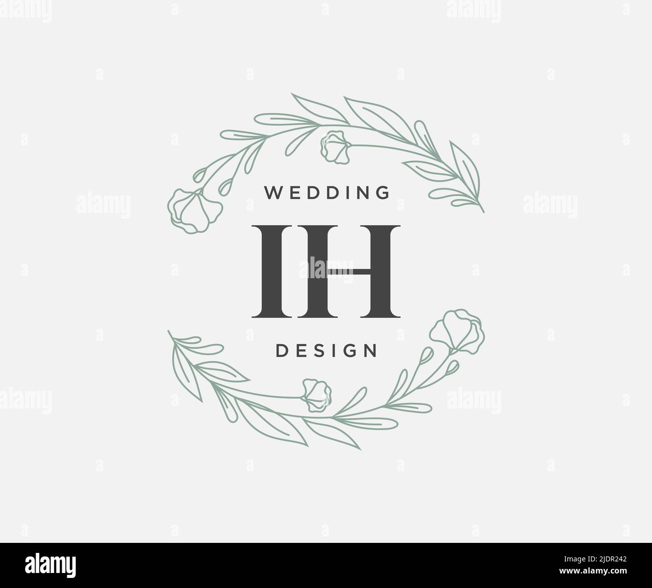 IH Initials letter Wedding monogram logos collection, hand drawn modern ...