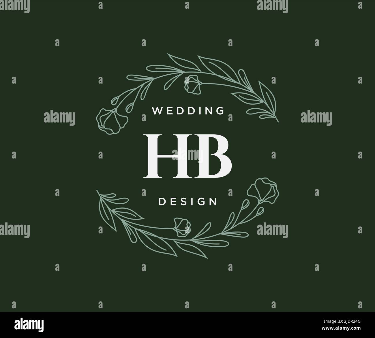 HB Initials letter Wedding monogram logos collection, hand drawn modern ...