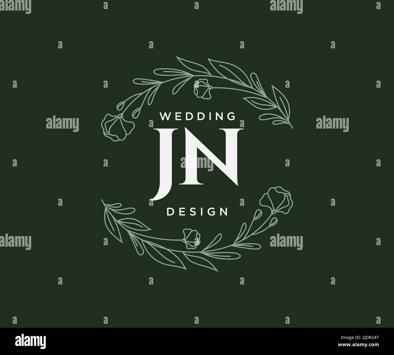 JN Initials letter Wedding monogram logos collection, hand drawn modern ...