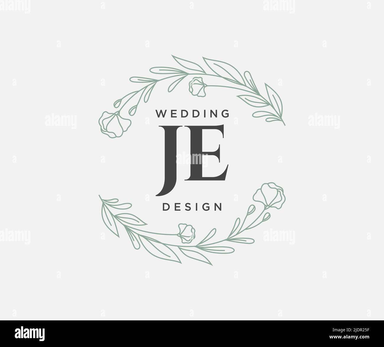 JE Initials letter Wedding monogram logos collection, hand drawn modern ...
