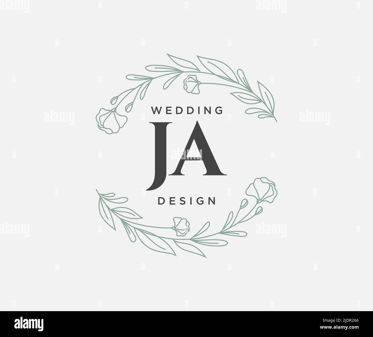 JA Initials letter Wedding monogram logos collection, hand drawn modern ...