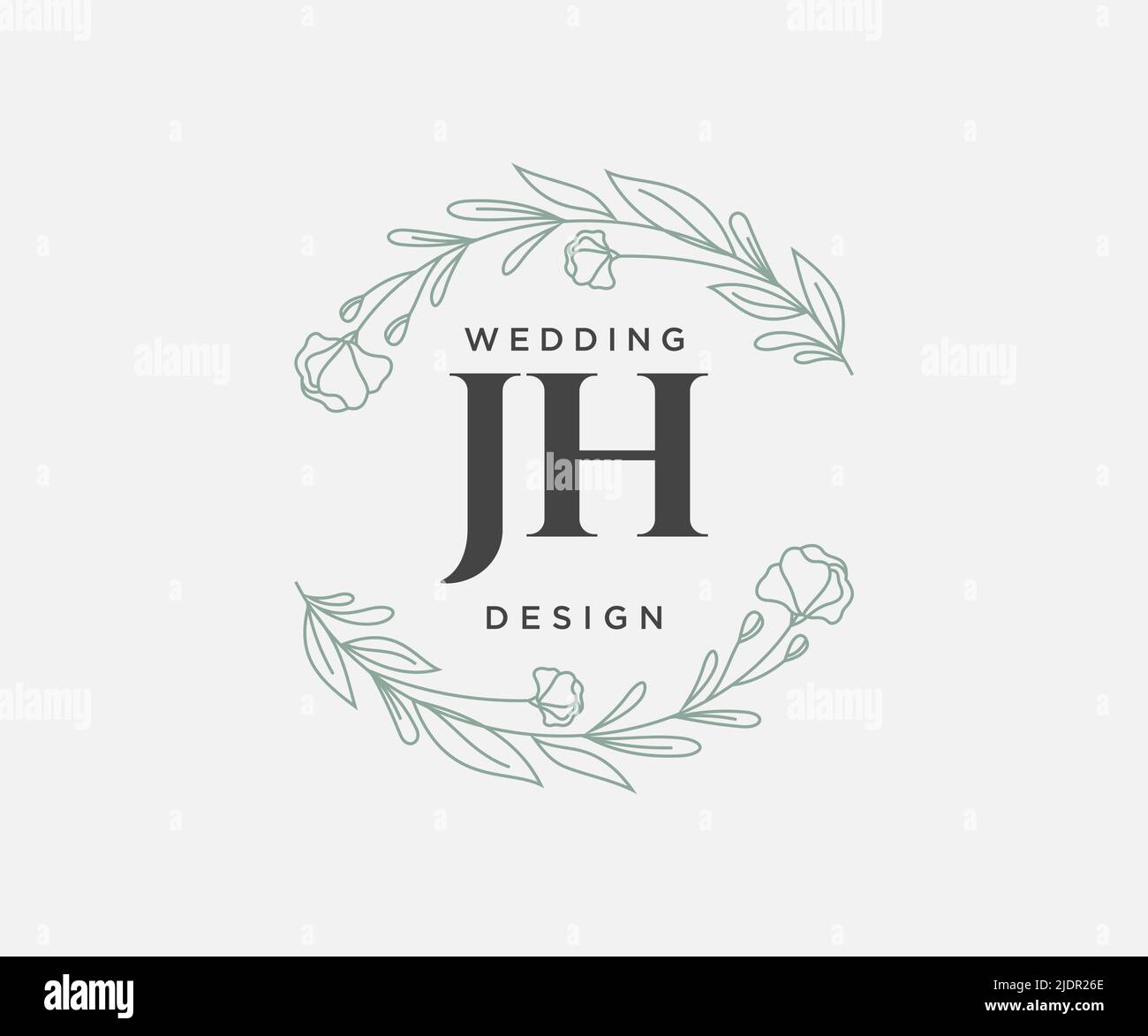 JH Initials letter Wedding monogram logos collection, hand drawn modern ...