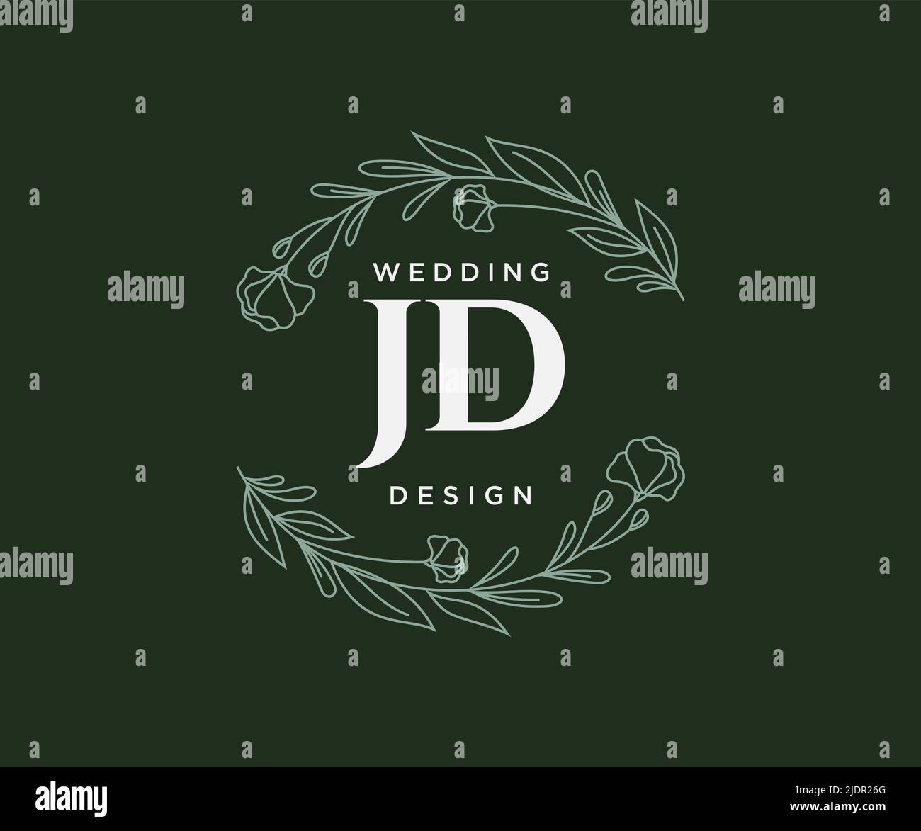 JD Initials letter Wedding monogram logos collection, hand drawn modern ...