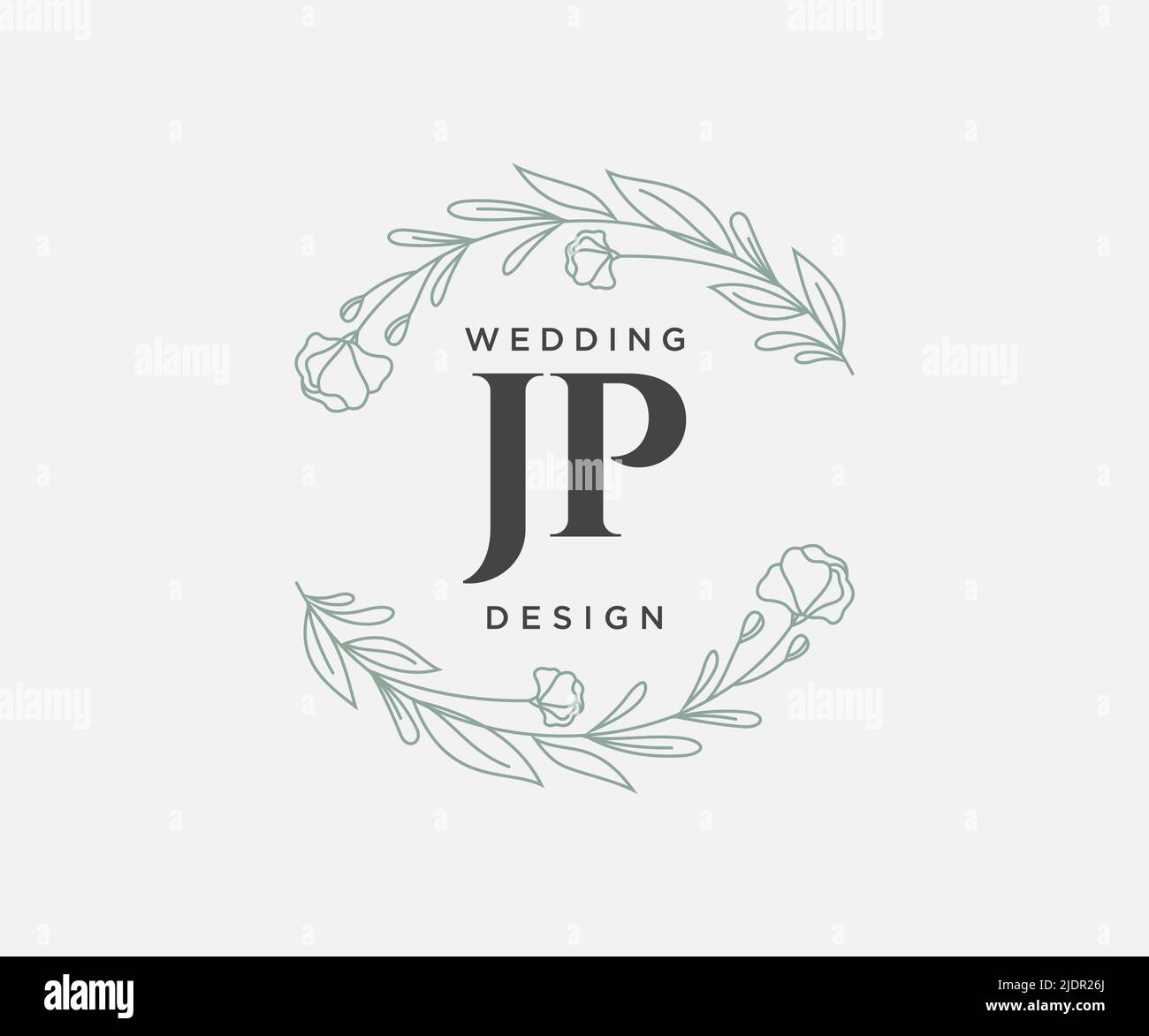 JP Initials letter Wedding monogram logos collection, hand drawn modern ...