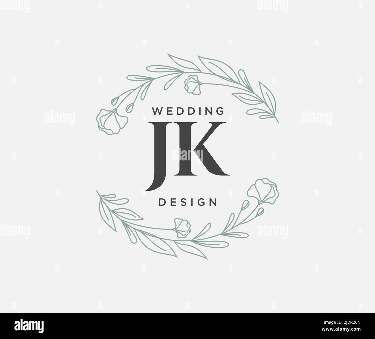 JK Initials letter Wedding monogram logos collection, hand drawn modern ...