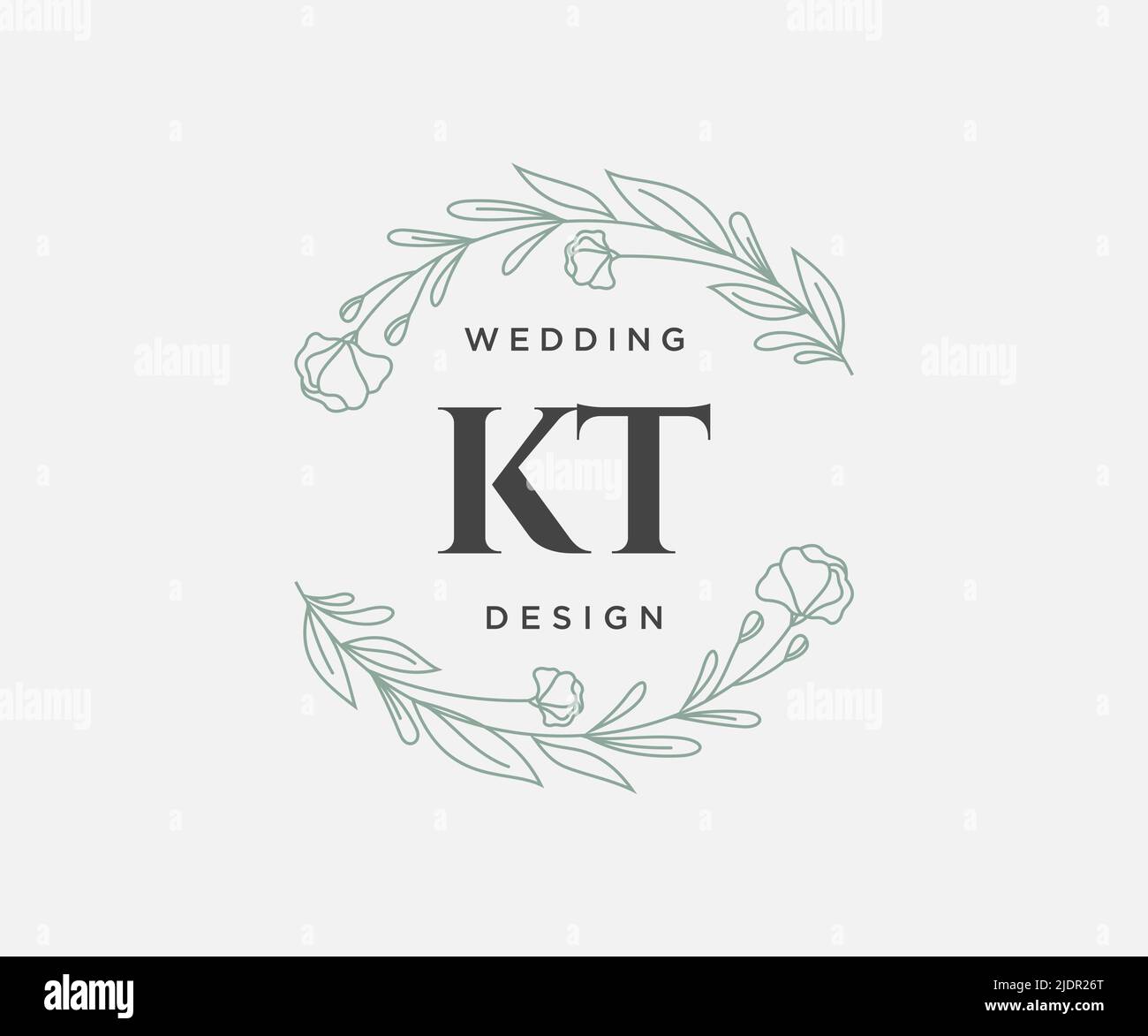 KT Initials letter Wedding monogram logos collection, hand drawn modern ...