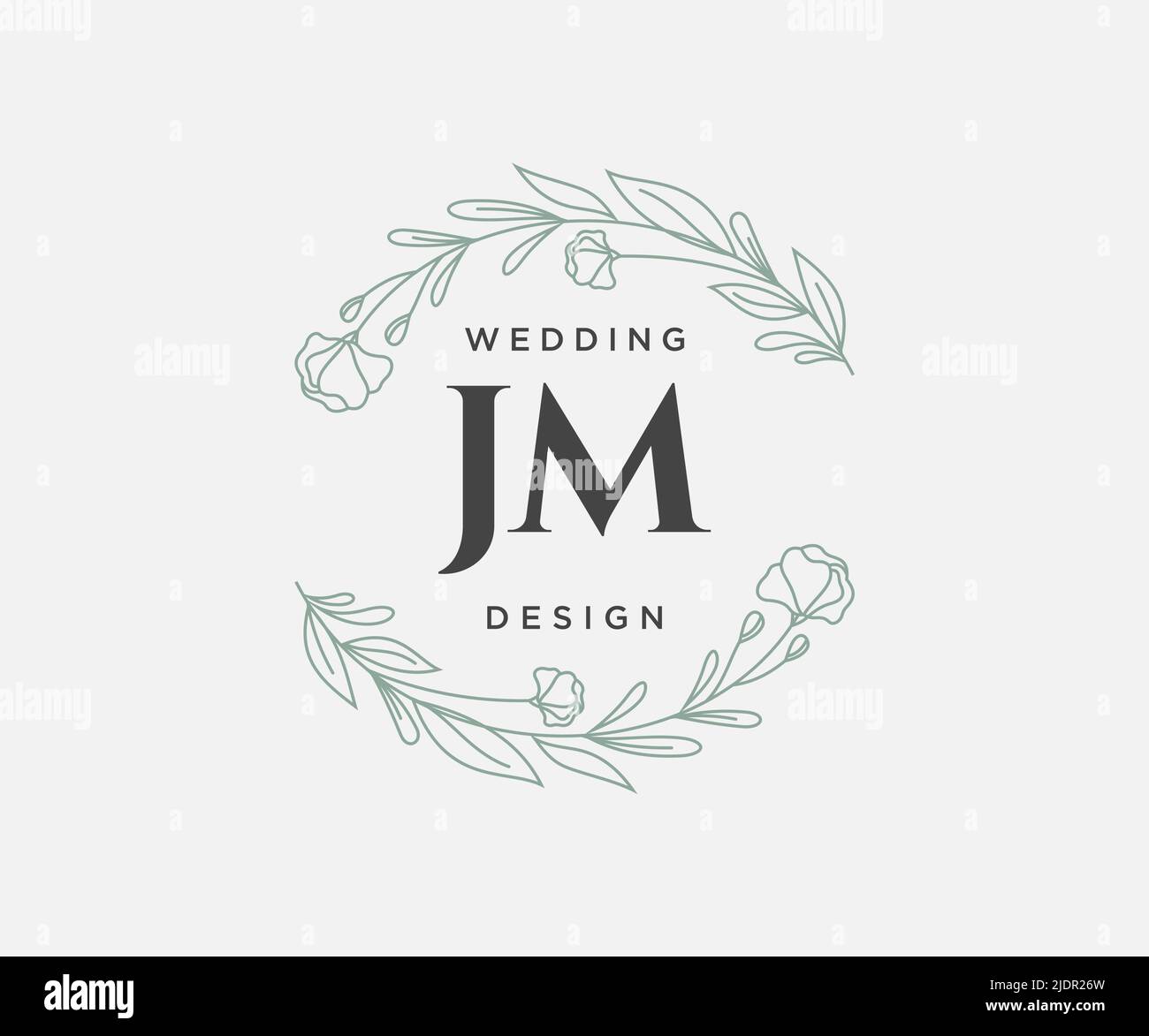 JM Initials letter Wedding monogram logos collection, hand drawn modern ...