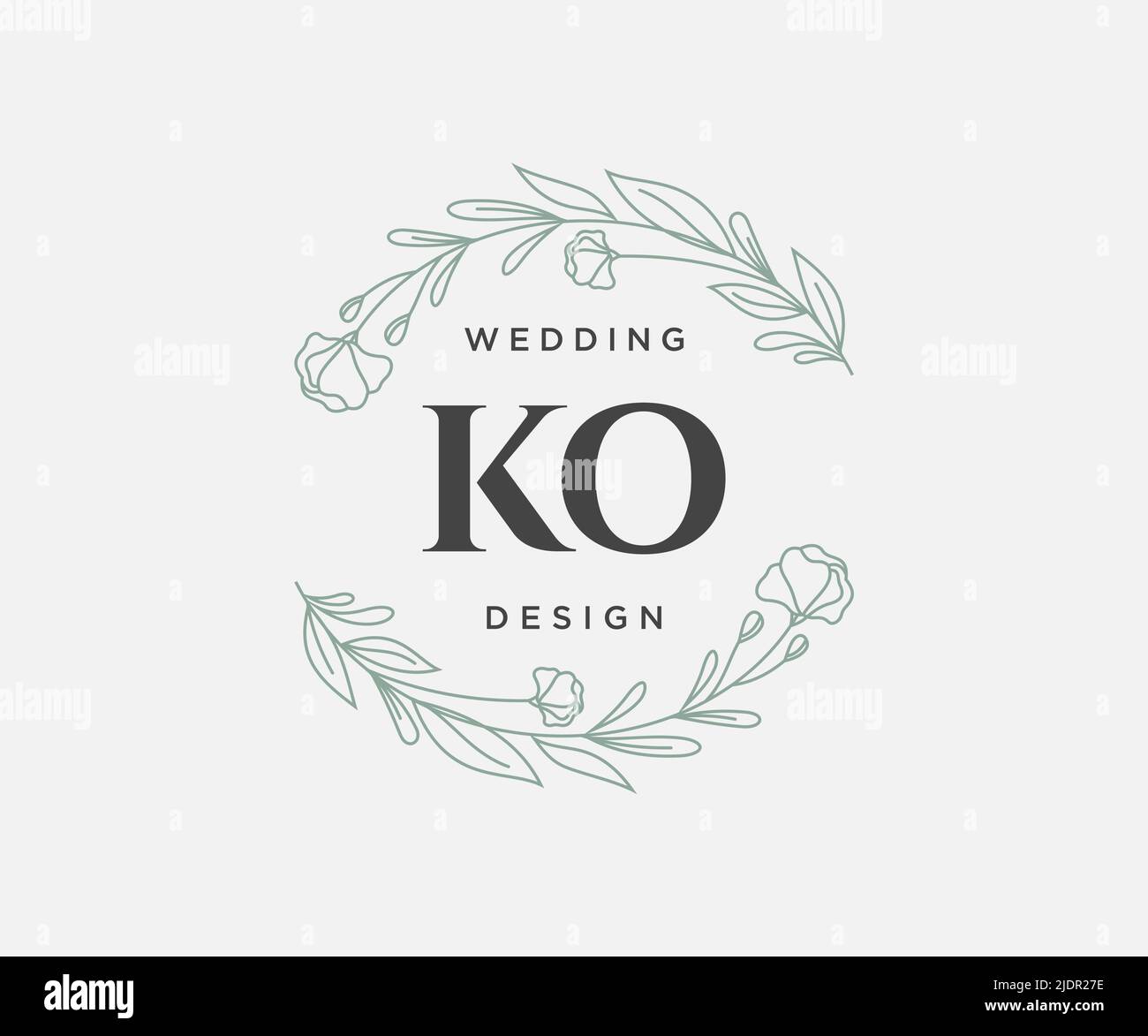 KO Initials letter Wedding monogram logos collection, hand drawn modern ...