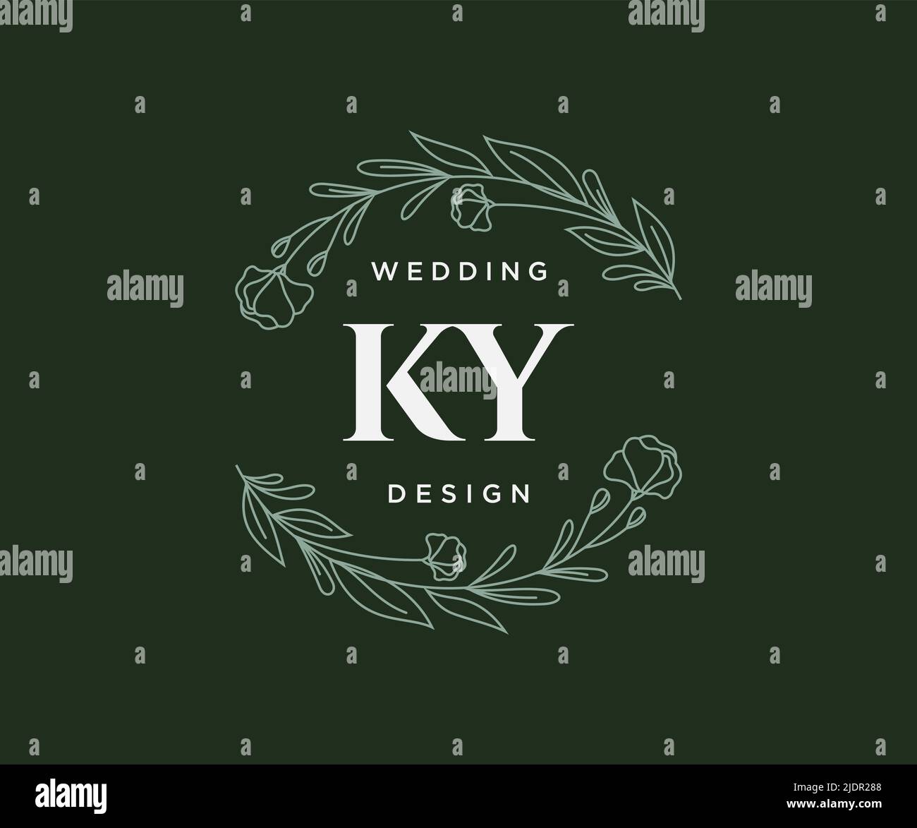 KY Initials letter Wedding monogram logos collection, hand drawn modern ...
