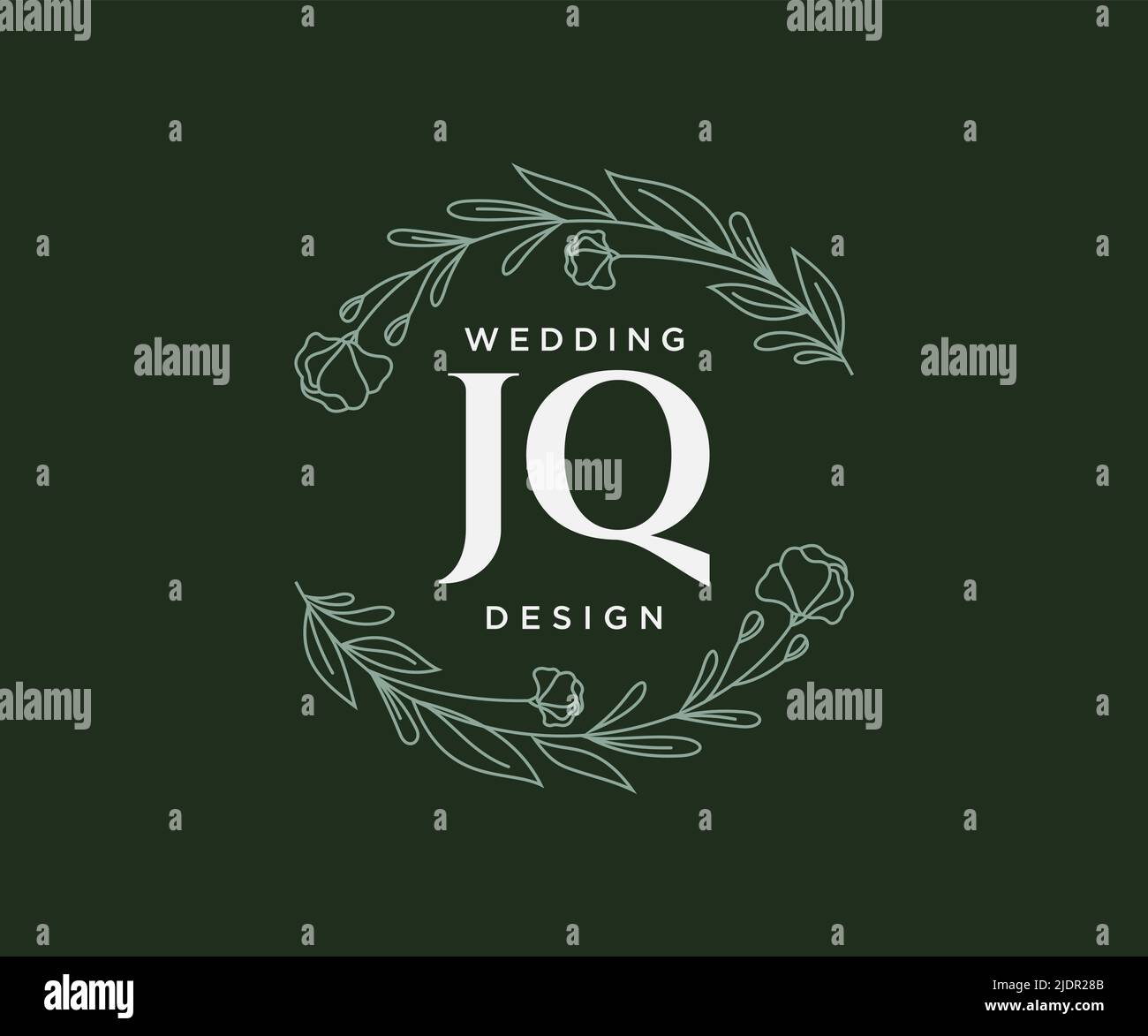 JQ Initials letter Wedding monogram logos collection, hand drawn modern ...