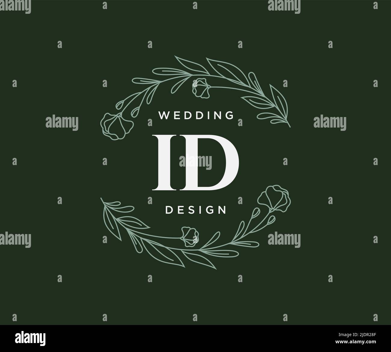 ID Initials letter Wedding monogram logos collection, hand drawn modern ...