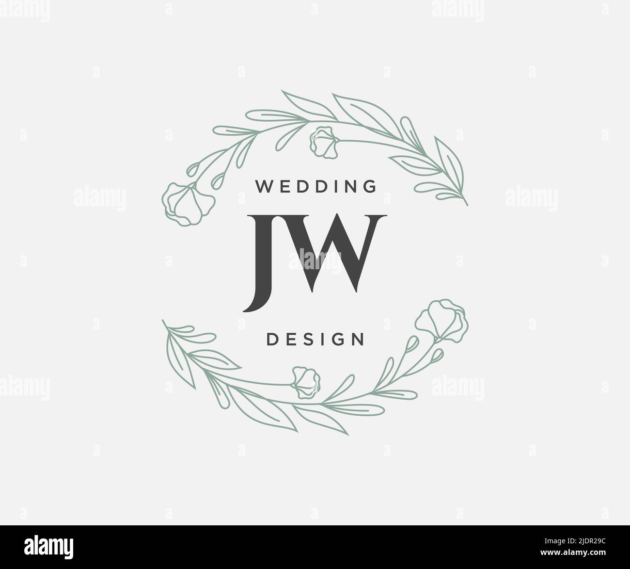 JW Initials letter Wedding monogram logos collection, hand drawn modern ...