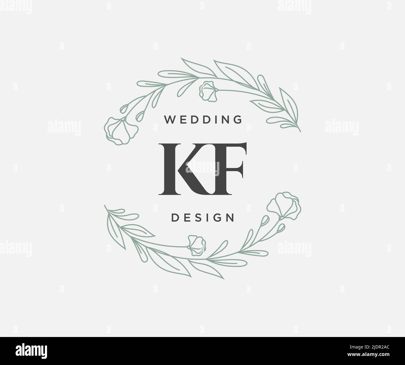 KF Initials letter Wedding monogram logos collection, hand drawn modern ...