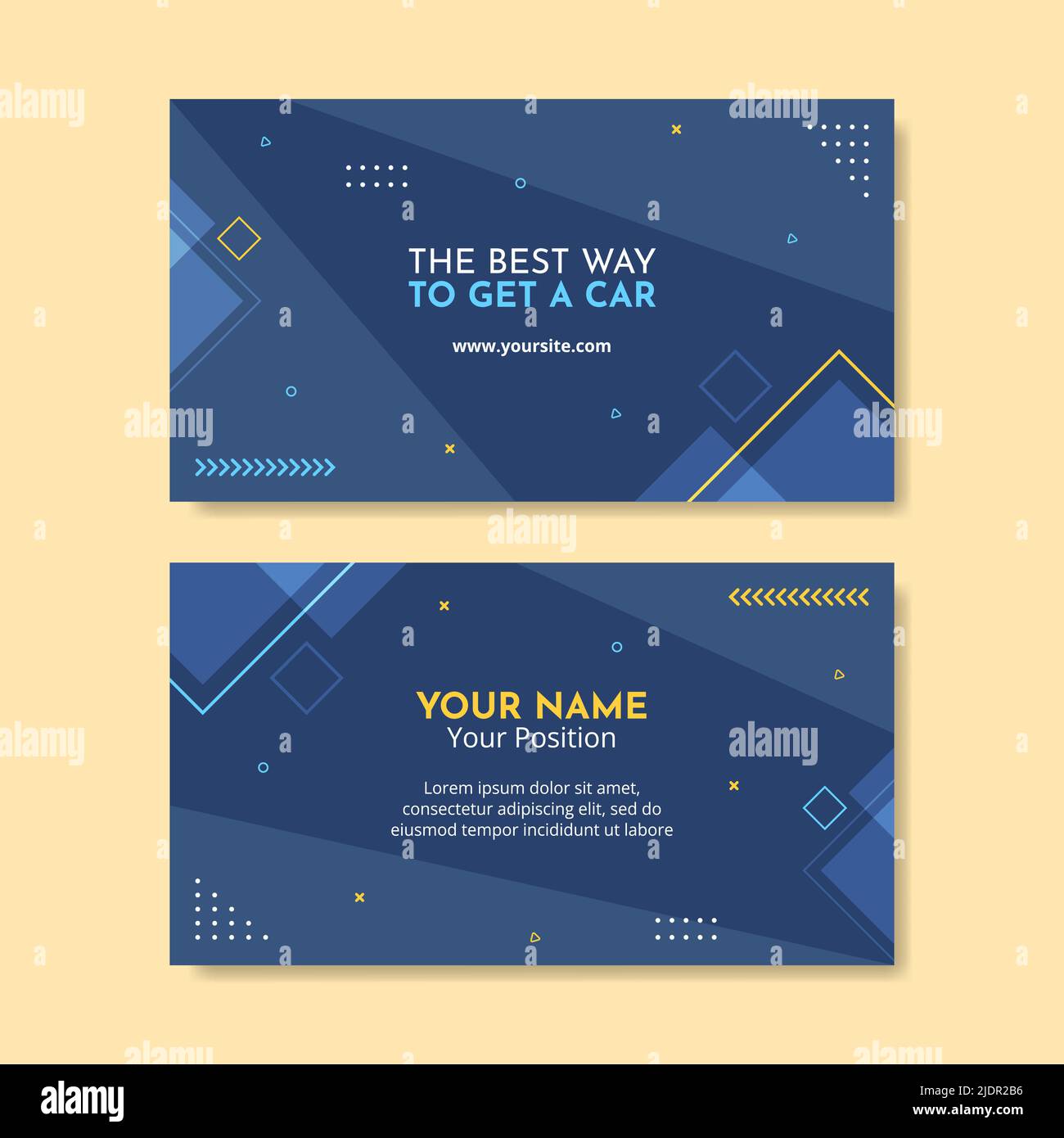 Car Rental Social Media Card Horizontal Template Flat Cartoon ...