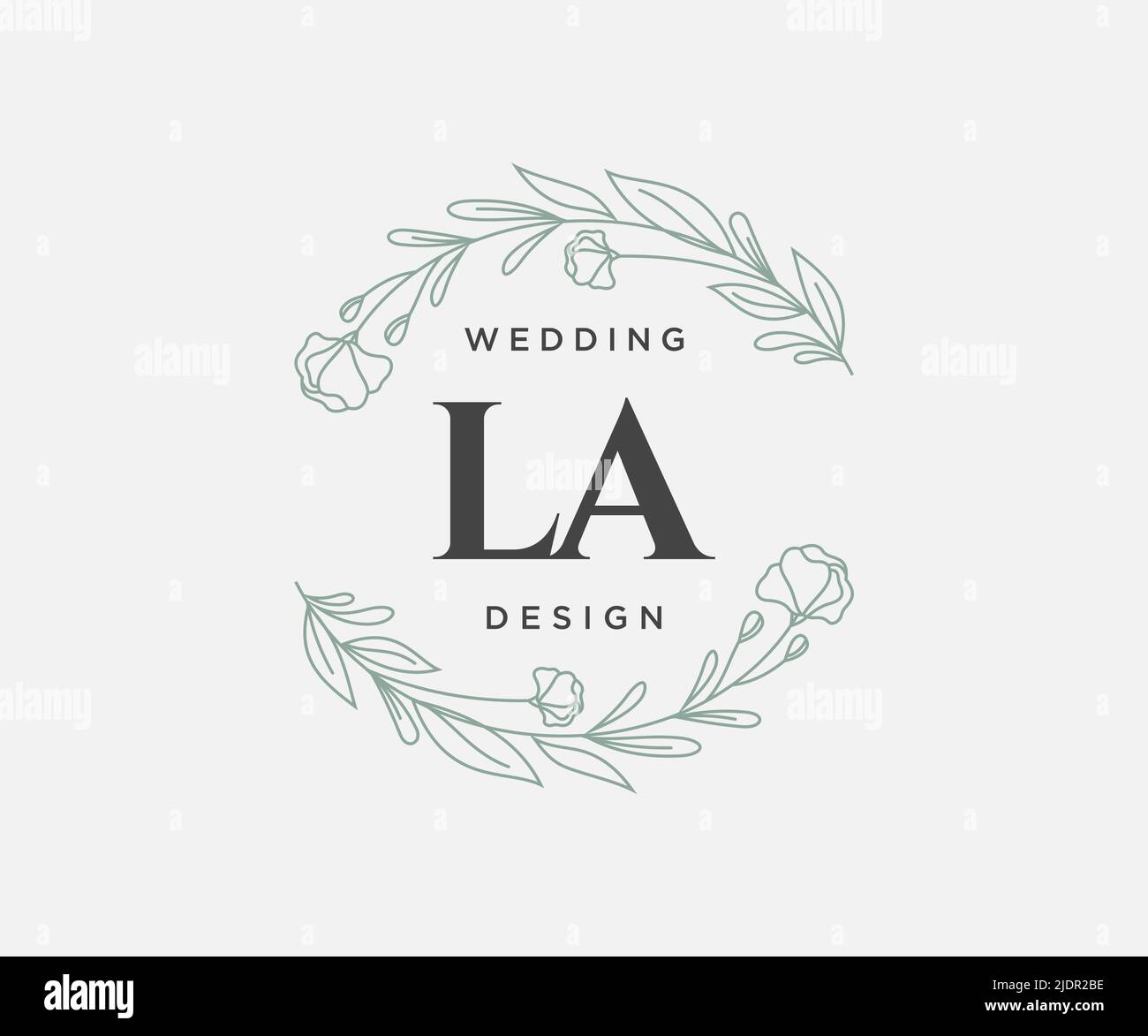 LA Initials letter Wedding monogram logos collection, hand drawn modern ...