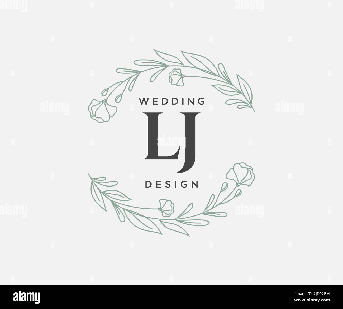 LJ Initials letter Wedding monogram logos collection, hand drawn modern minimalistic and floral ...