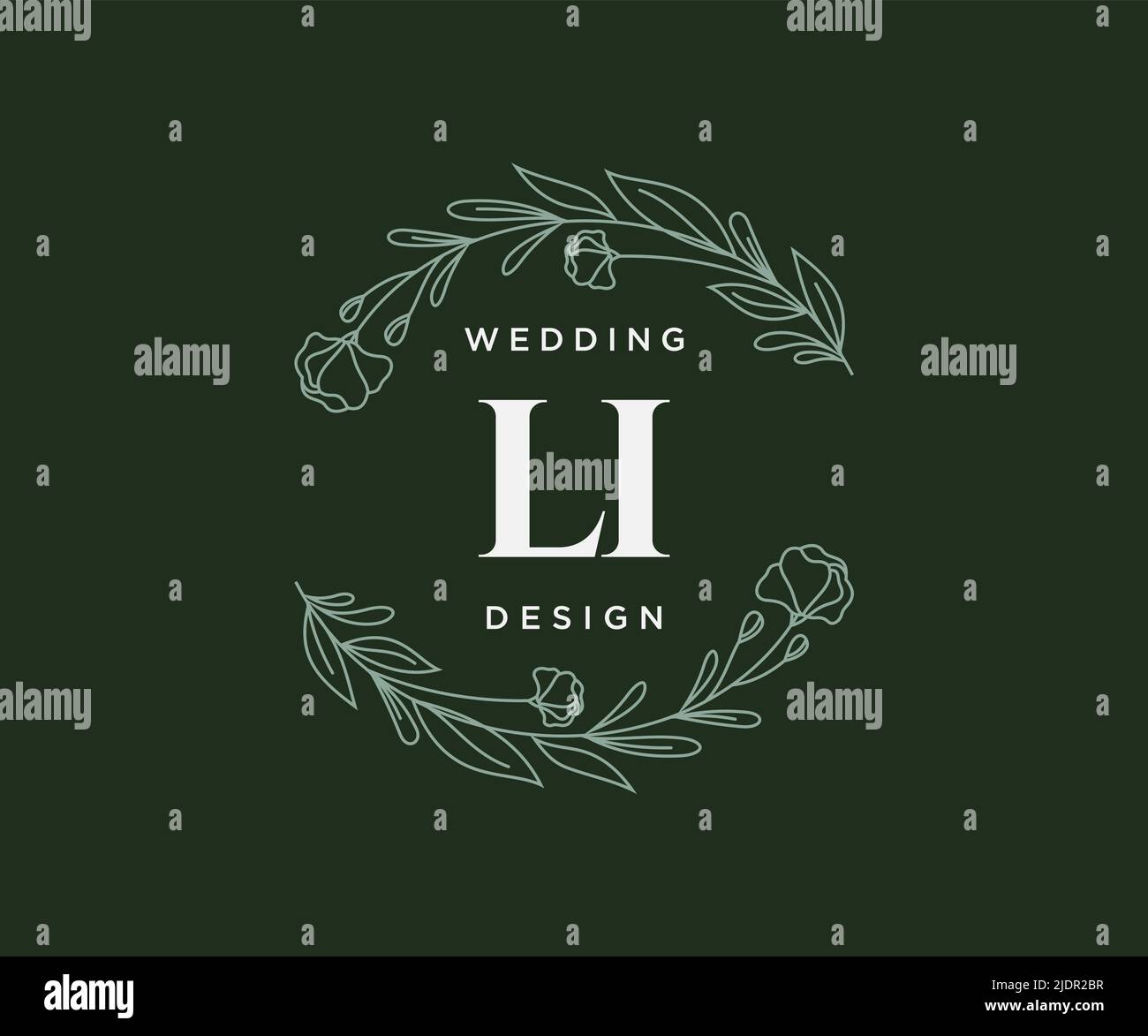 LI Initials letter Wedding monogram logos collection, hand drawn modern ...