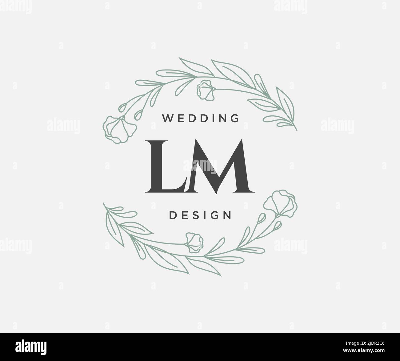 LM Initials letter Wedding monogram logos collection, hand drawn modern ...