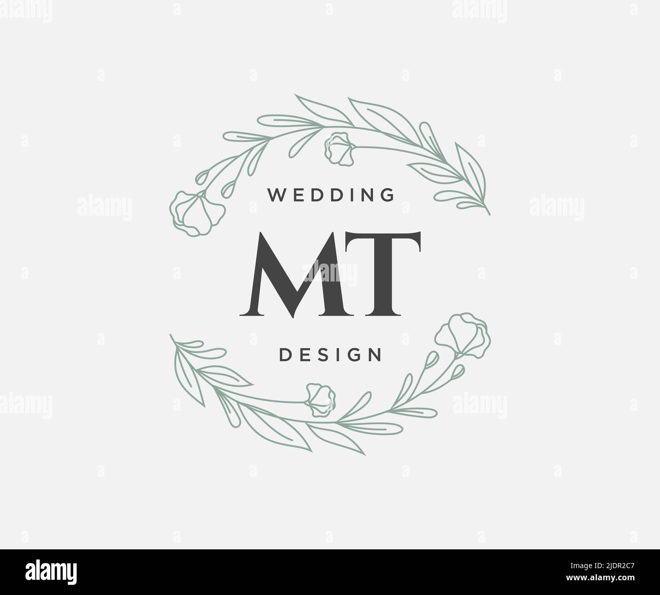 MT Initials letter Wedding monogram logos collection, hand drawn modern ...