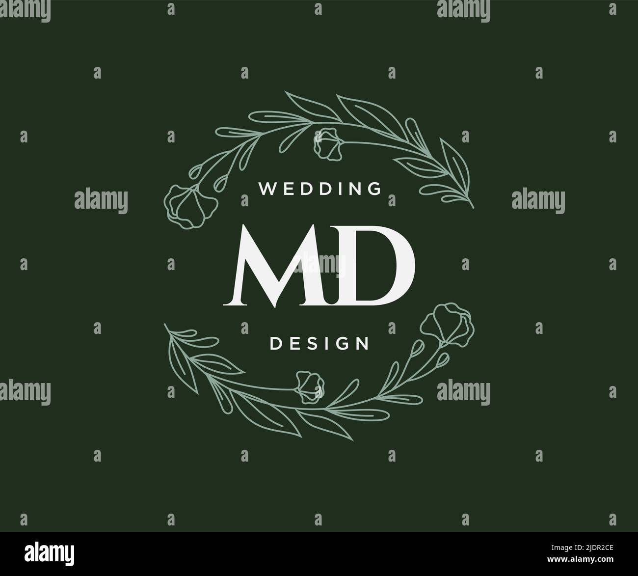 MD Initials letter Wedding monogram logos collection, hand drawn modern ...