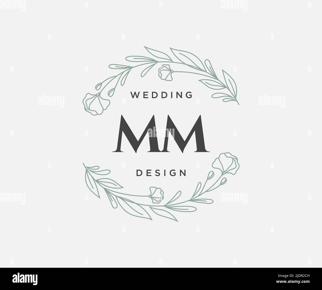MM Initials letter Wedding monogram logos collection, hand drawn modern ...
