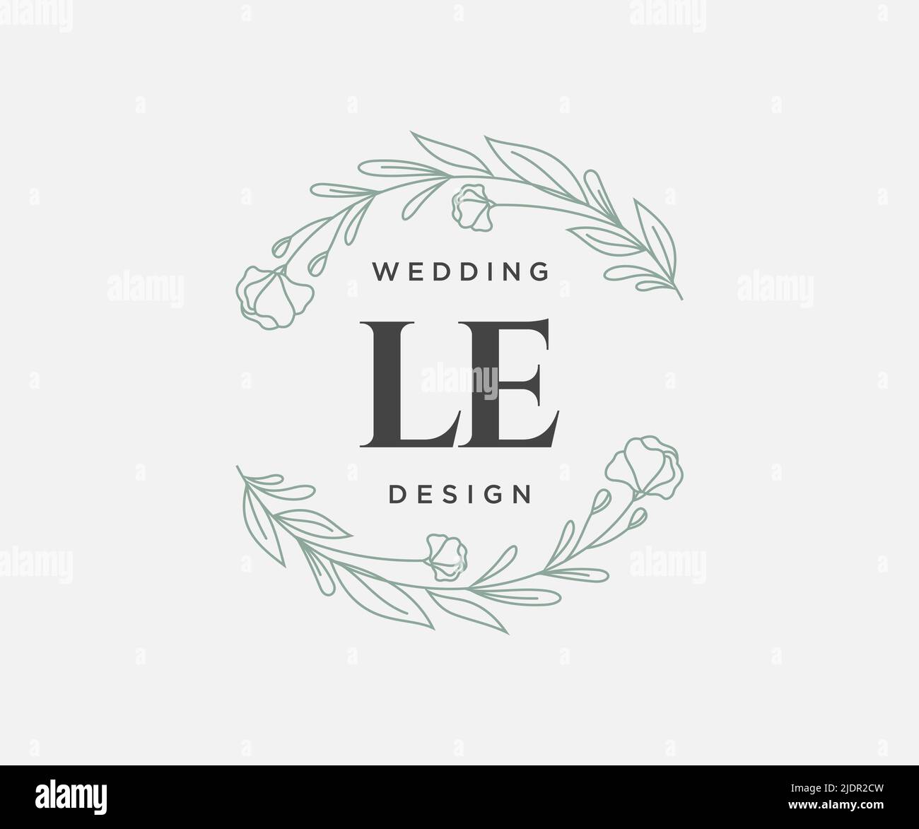 LE Initials letter Wedding monogram logos collection, hand drawn modern ...
