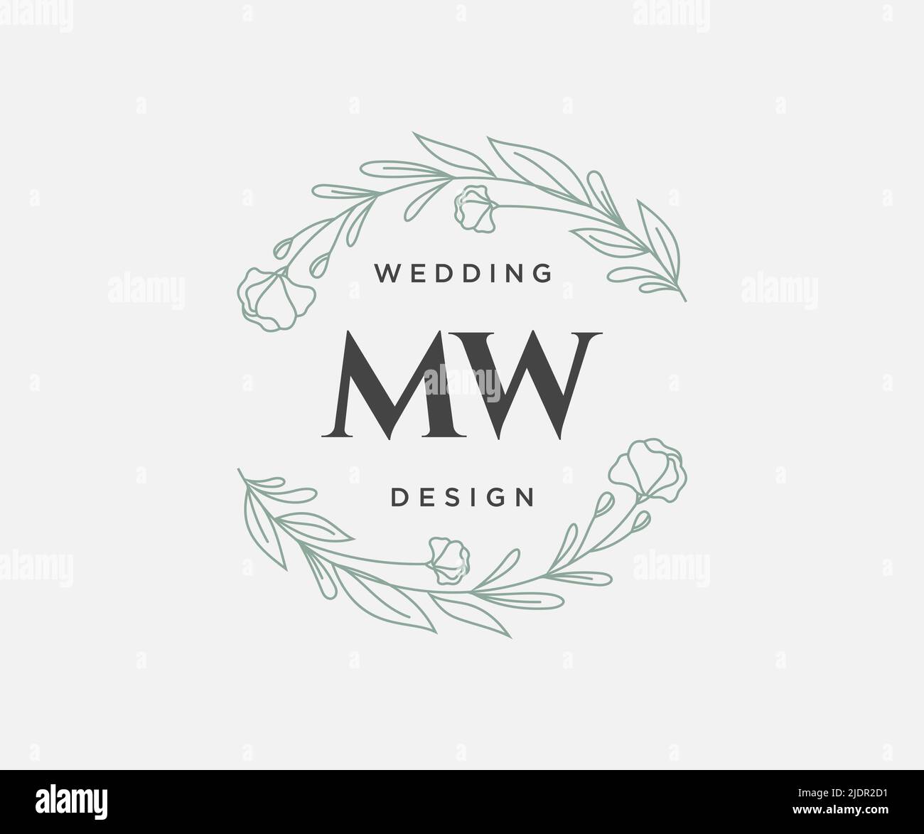 MW Initials letter Wedding monogram logos collection, hand drawn modern ...