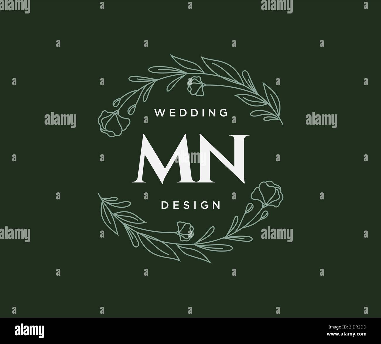 MN Initials letter Wedding monogram logos collection, hand drawn modern ...
