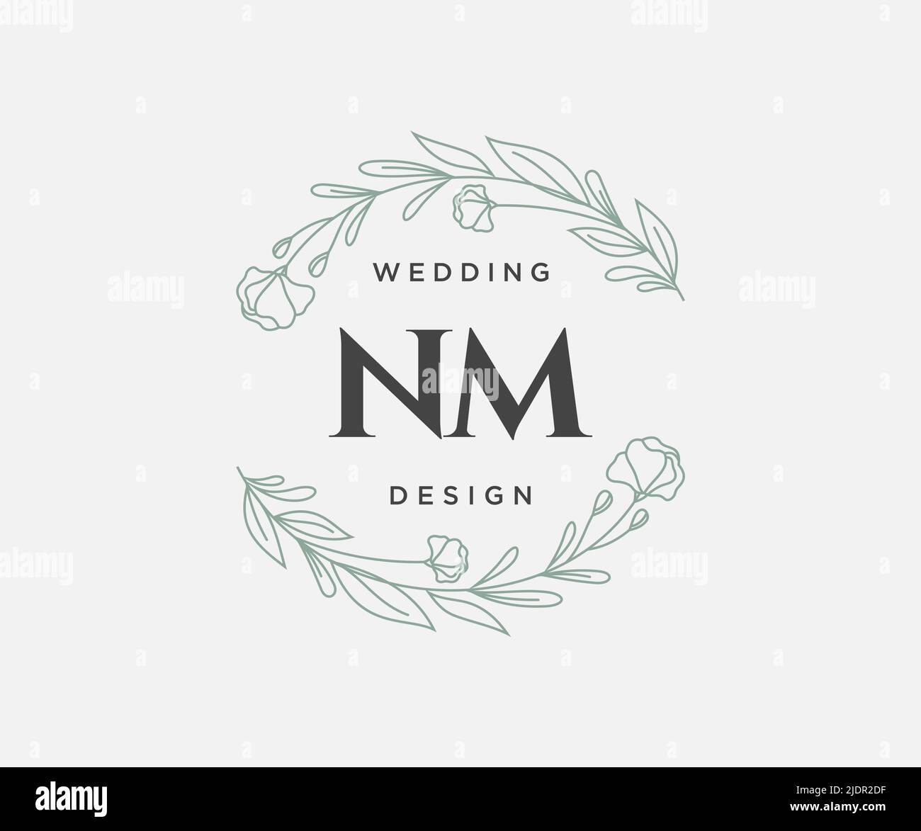 NM Initials letter Wedding monogram logos collection, hand drawn modern ...