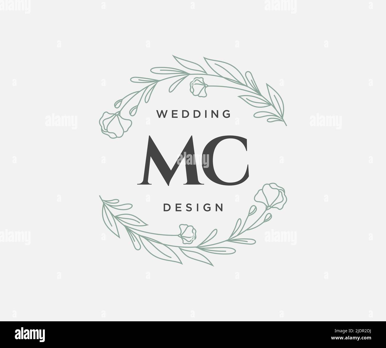 MC Initials letter Wedding monogram logos collection, hand drawn modern ...