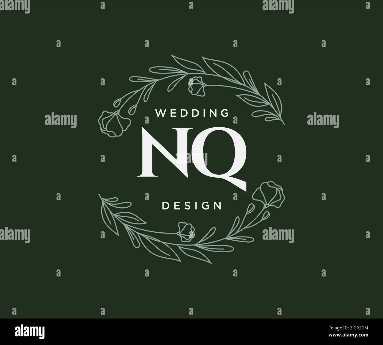 NQ Initials letter Wedding monogram logos collection, hand drawn modern ...