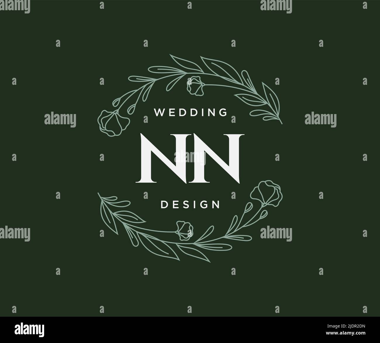 NN Initials letter Wedding monogram logos collection, hand drawn modern ...