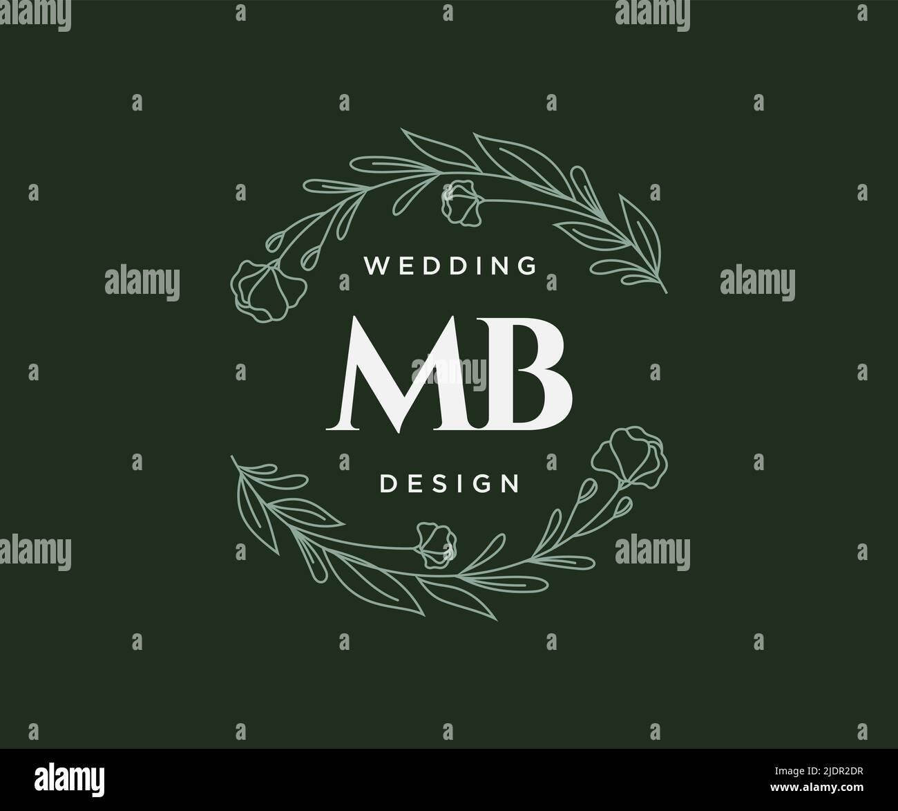MB Initials letter Wedding monogram logos collection, hand drawn modern ...