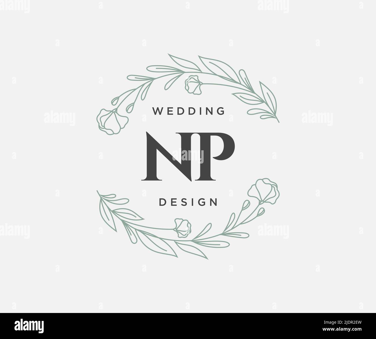 NP Initials letter Wedding monogram logos collection, hand drawn modern ...