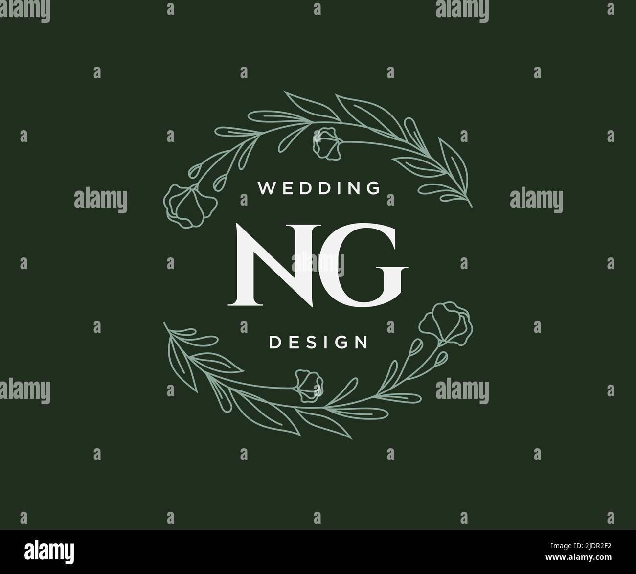 NG Initials letter Wedding monogram logos collection, hand drawn modern ...