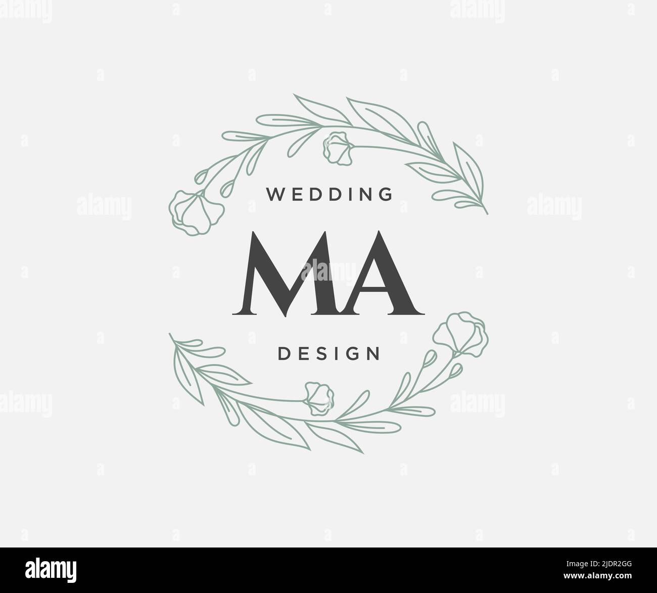 MA Initials letter Wedding monogram logos collection, hand drawn modern ...