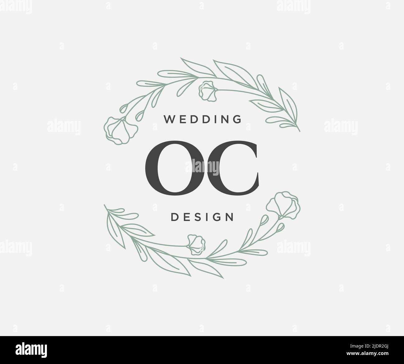 OC Initials letter Wedding monogram logos collection, hand drawn modern ...