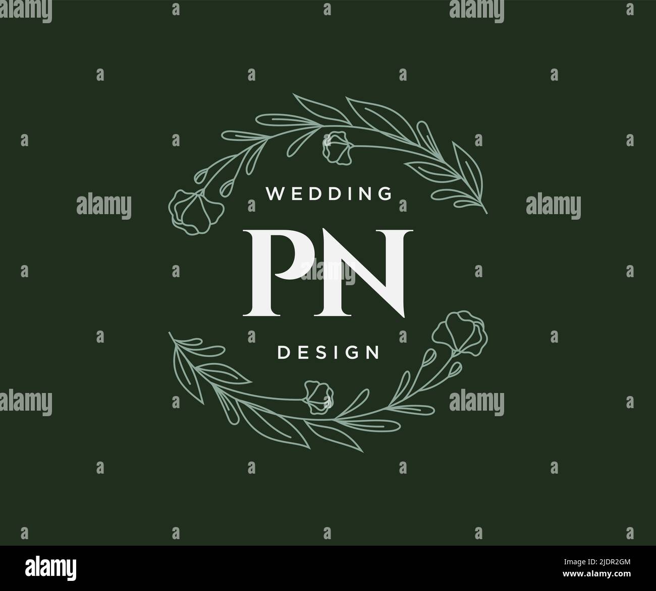 PN Initials letter Wedding monogram logos collection, hand drawn modern ...