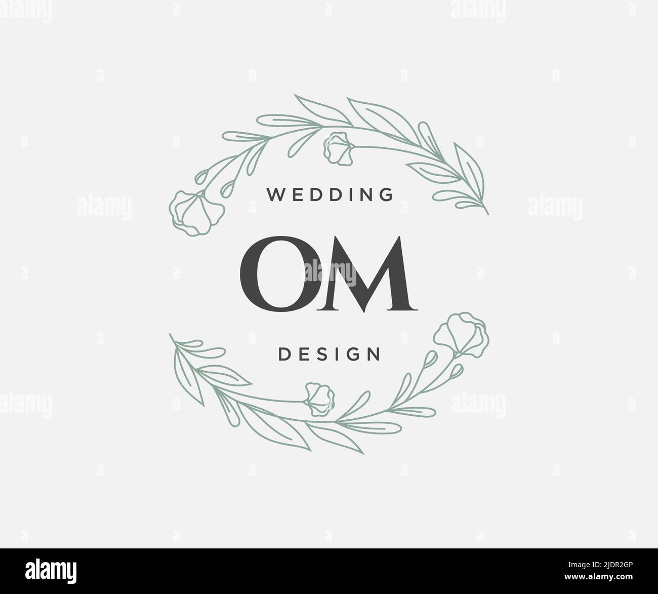 OM Initials letter Wedding monogram logos collection, hand drawn modern ...