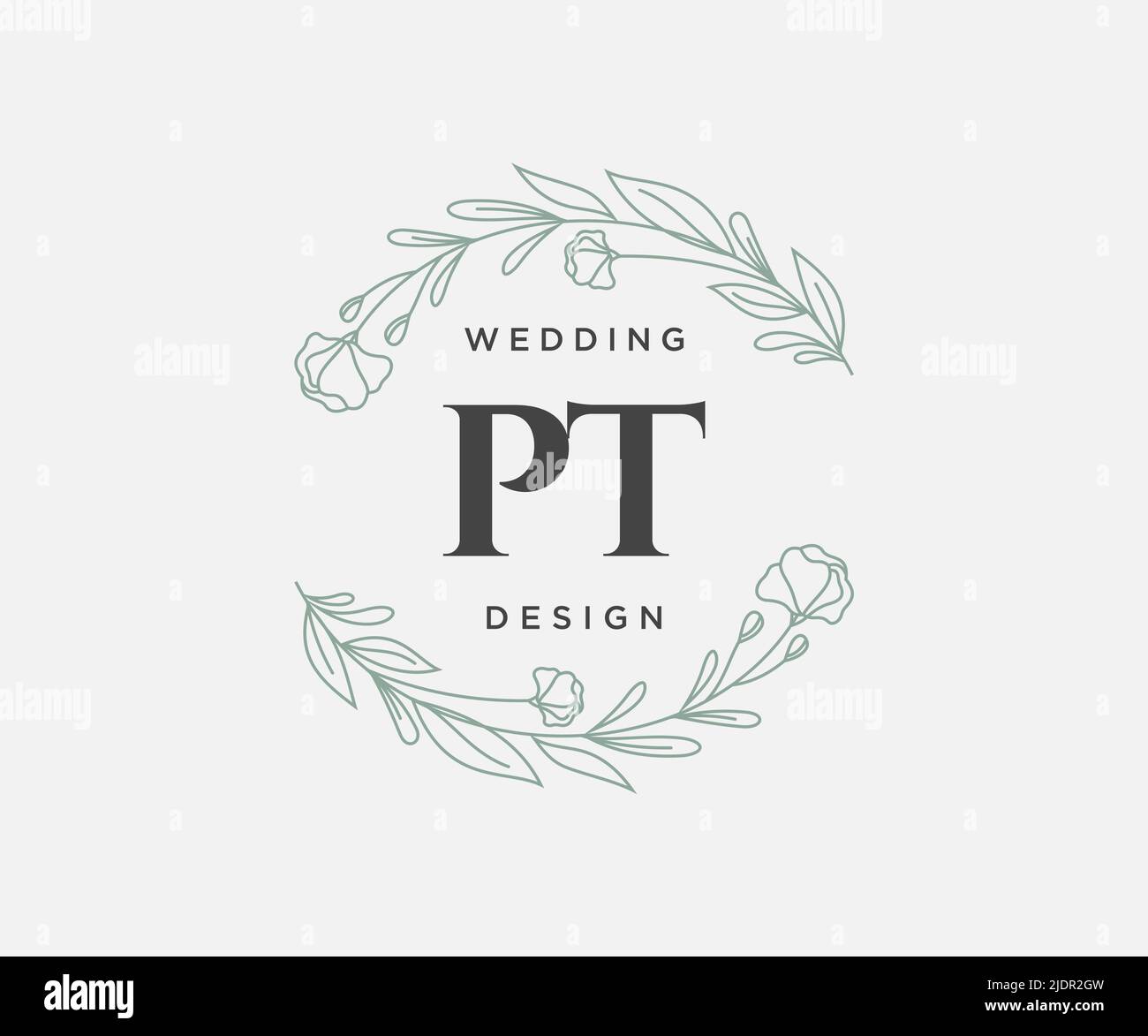 PT Initials letter Wedding monogram logos collection, hand drawn modern ...